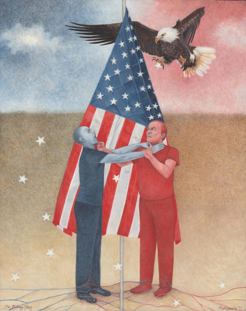 The falling stars. 2021. Egg tempera on board. 10 x 8 in - Marianela de ...
